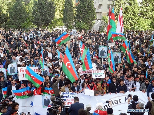 Rally staged against violations during Azerbaijani presidential poll ...