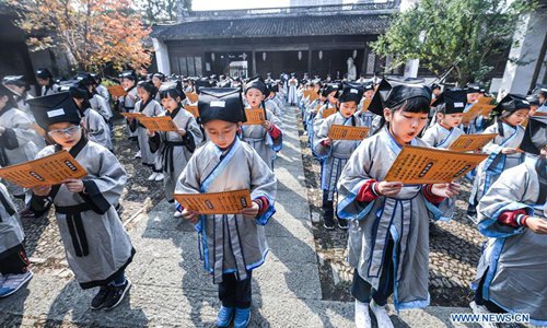 Pupils learn traditional Chinese culture at school in Zhejiang - Global ...