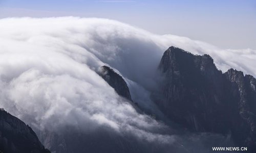 Drifting clouds seen over Huangshan Scenic Area in east China's Anhui - Global Times