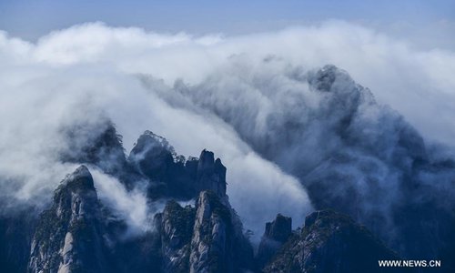 Drifting clouds seen over Huangshan Scenic Area in east China's Anhui - Global Times
