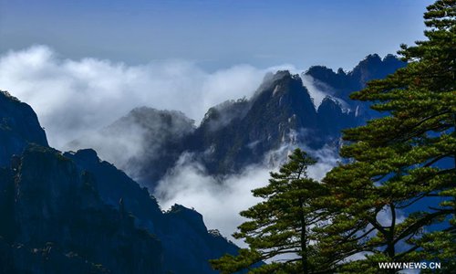 Drifting clouds seen over Huangshan Scenic Area in east China's Anhui - Global Times