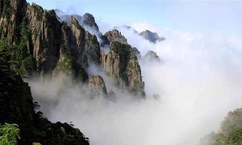 Clouds seen after rain on Huangshan Mountain in China's Anhui - Global Times