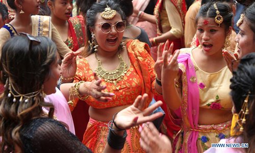 Nepali women celebrate Teej Festival in Kathmandu - Global Times