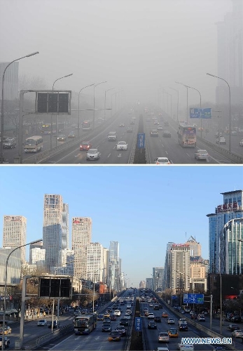 Strong wind blows away lingering smog in Beijing - Global Times