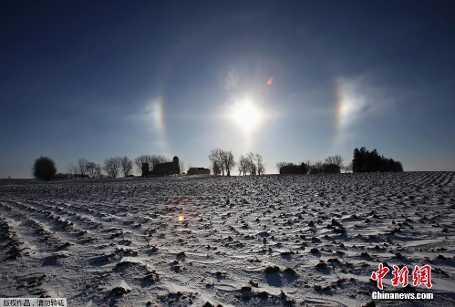 Sun dog appears over Minnesota sky as brutal cold hits - Global Times