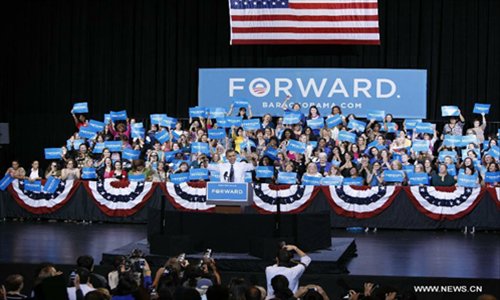 Obama addresses campaign rally in Fairfax, Virginia - Global Times