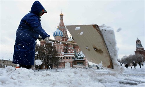 Red Square snowed under - Global Times