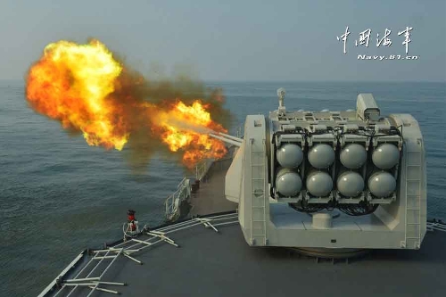 HHQ7 anti-aircraft missiles lauched in North Sea Fleet's training ...