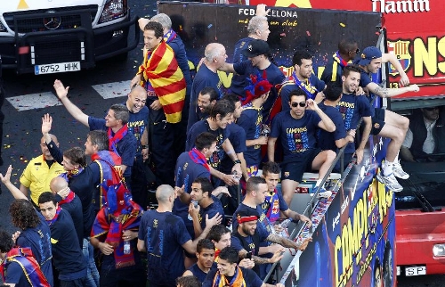 FC Barcelona celebrates La Liga tittle in its hometown - Global Times