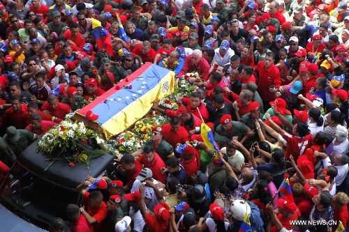 Thousands march with coffin to pay tribute to Chavez - Global Times