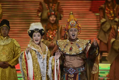 Actors perform in rehearsal for Tibetan New Year or Losar TV show ...