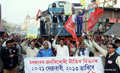 Indian unions stage nationwide strike - Global Times