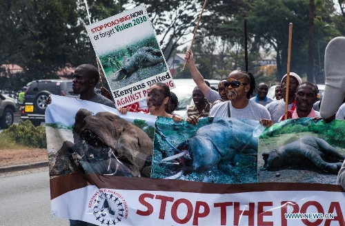 Kenyans protest against poaching of elephants and rhinos - Global Times