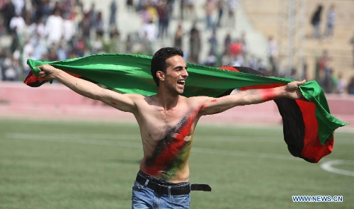 Afghans celebrate national football team's recent win in Kabul - Global ...