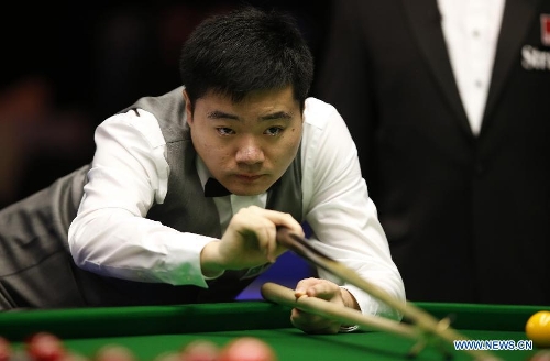 Ding Junhui competes during UK Snooker Championship - Global Times