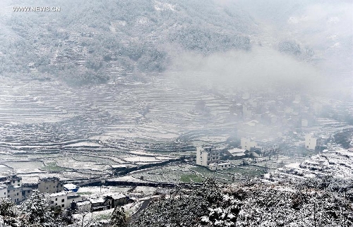 Snow scenery in Wuyuan county, East China - Global Times