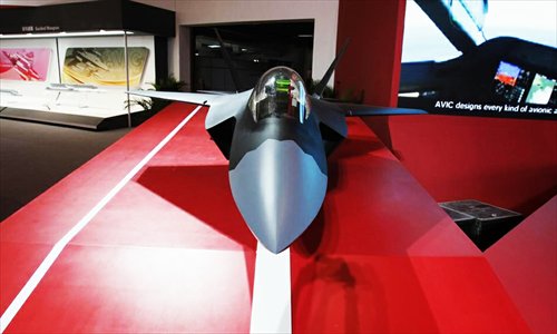 China's stealth fighter J-31 model on display at the Airshow China 2012 ...