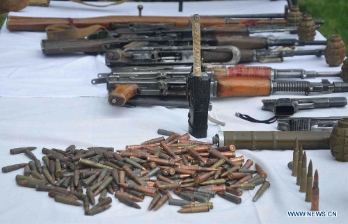 Seized Taliban weapons displayed in Afghanistan - Global Times