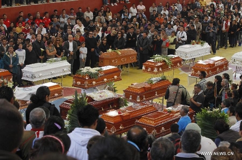 Mass funeral held for victims of Mexico's fireworks accident - Global Times