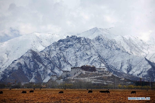 Spring snow visits Lhasa, SW China's Tibet - Global Times