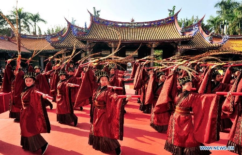 Spring sacrificing ceremony held at Confucius Temple in Taipei - Global ...