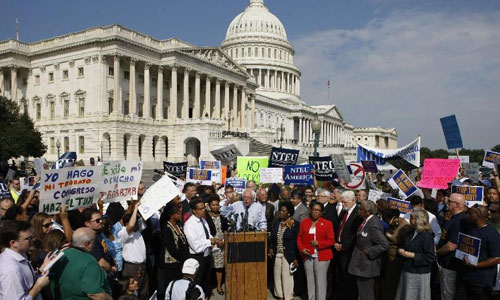 US federal employees protest against federal workers' lockout - Global ...