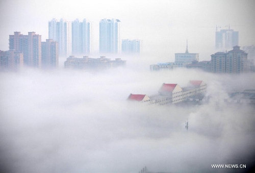 Scenery of fog-shrouded Weihai, China's Shandong - Global Times