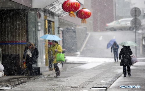 Snowfall hits Wuhan, C China - Global Times