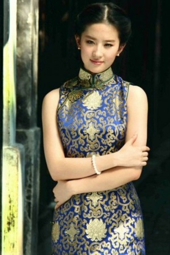 Chinese female stars in cheongsam - Global Times