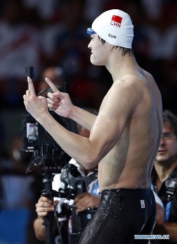 Sun Yang claims title in 400m Freestyle Final - Global Times