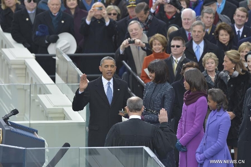 Obama takes oath for his 2nd term - Global Times