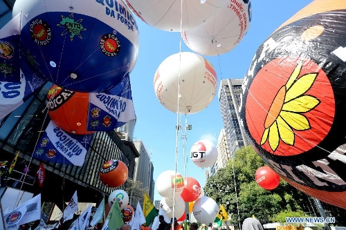 Brazilian demonstrators demand better working conditions, public ...