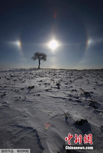 Sun dog appears over Minnesota sky as brutal cold hits - Global Times