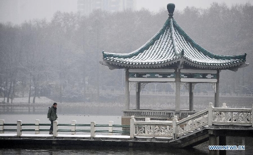 Snowfall hits Wuhan, C China - Global Times