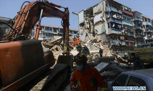 Five rescued from collapsed East China building - Global Times