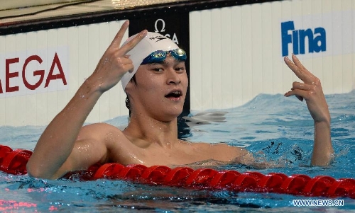 Sun Yang wins gold medal of men's 800m freestyle - Global Times