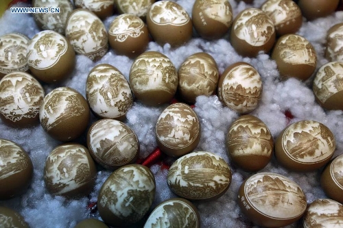 Egg carvings by artist Chen Huaming - Global Times