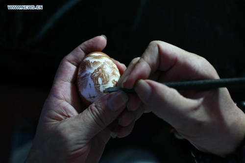 Egg carvings by artist Chen Huaming - Global Times