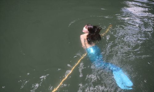 Scenic spot promotes rafting with mermaids show - Global Times