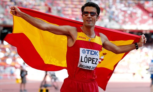 Lopez wins 20km walk gold - Global Times