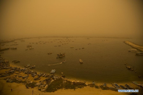 Dust storm engulfs Gaza port as sandstorm hits Middle East - Global Times