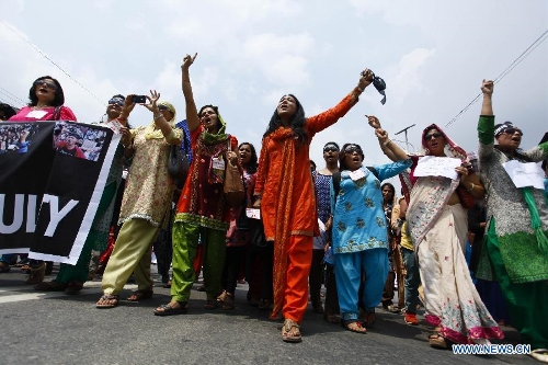 Nepalese women march for women's equal rights in Kathmandu - Global Times