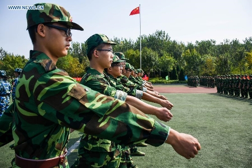 Freshmen take part in military training in China's Guangxi - Global Times