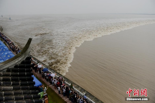 Amazing surging tide of Qiantang River - Global Times