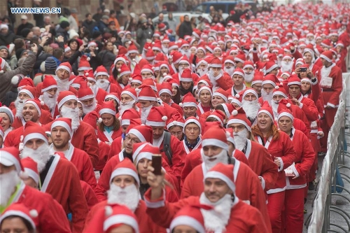 2nd Santa Run held in Budapest - Global Times