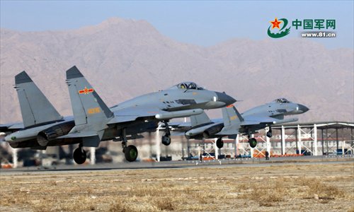 J-11 fighter jets conduct routine training - Global Times