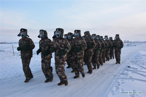 Chinese frontier soldiers train under extreme cold weather - Global Times