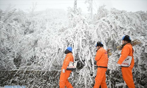 China copes with worst cold in decades - Global Times