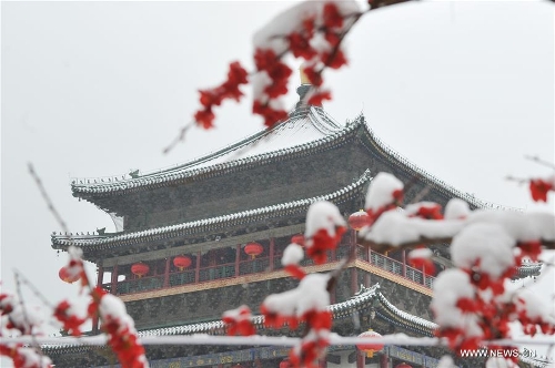 Snow scenery seen in Xi'an - Global Times