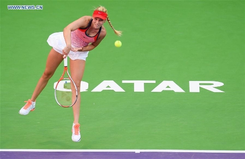 Highlights of women's singles 1st round at WTA Qatar Open - Global Times